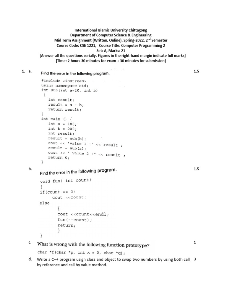Mid SP22 C++ DM | PDF | C++ | Software Development