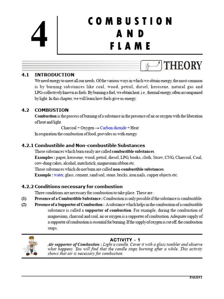 Chem - 4 - Combustion & Flame - 8th | PDF | Combustion | Fires