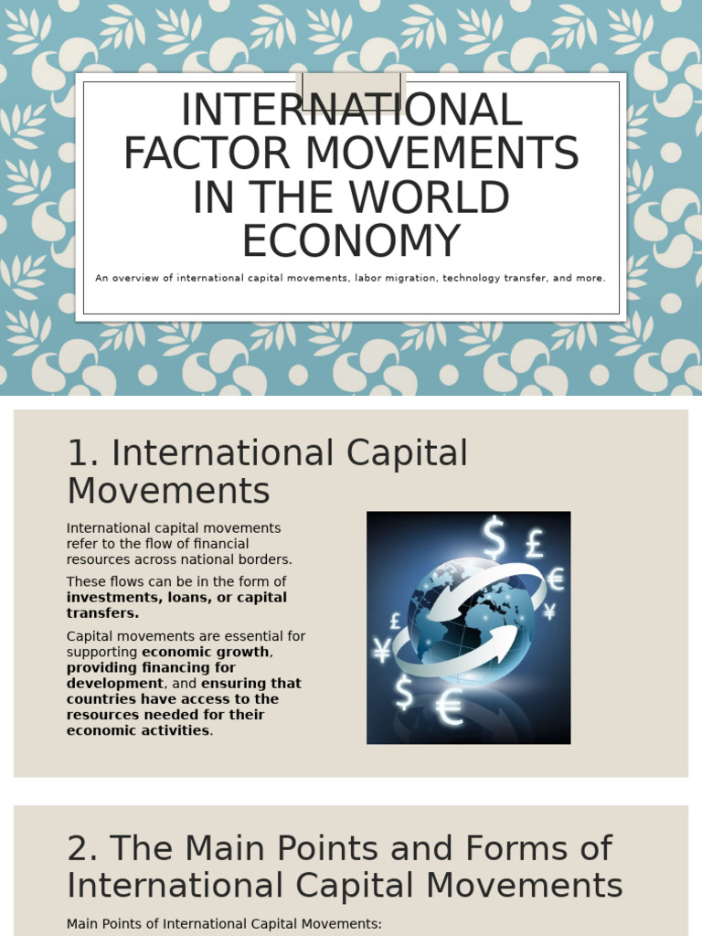 International Factor Movements in the World Economy Seminar 2 | PDF ...