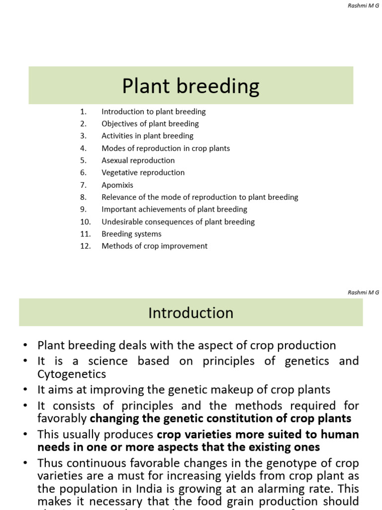 Plant Breeding | PDF | Plant Breeding | Natural Selection