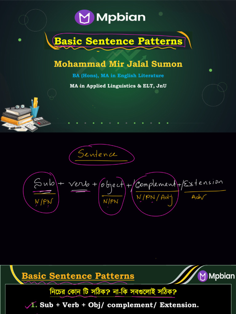 Basic Sentence Patterns | PDF