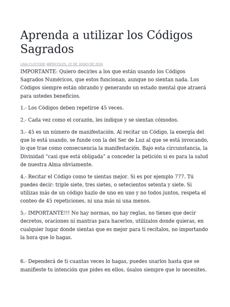 Aprenda A Utilizar Los Códigos Sagrados | PDF | Hipnosis | María, madre de Jesús