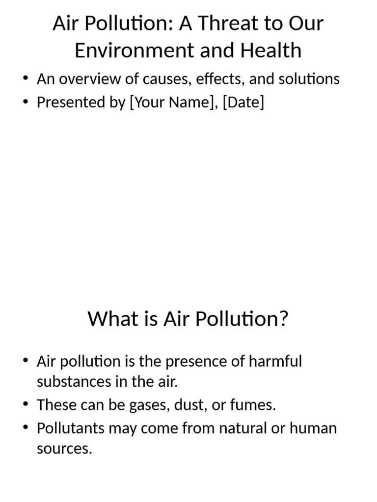 Air Pollution Presentation | PDF