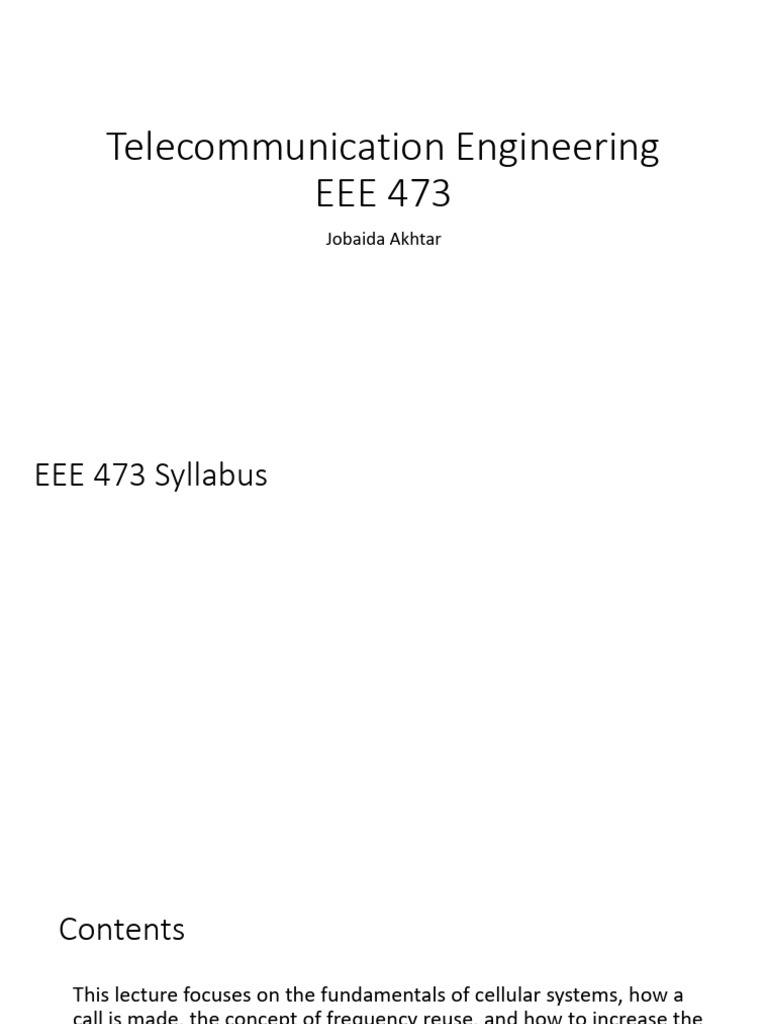 Lec 1 Cellular Communication Fundamentals - JA | PDF | Cellular Network | Channel Access Method
