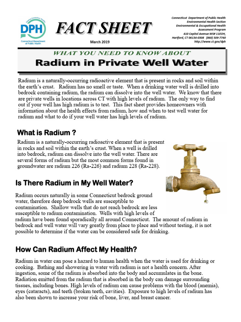 Radium in Well Water March2019 | PDF | Water | Uranium