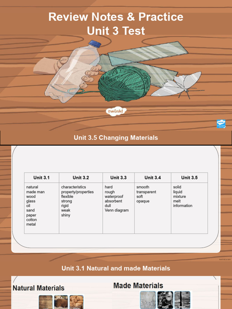 Unit 3 Test Review: Material Properties | PDF | Glasses | Materials