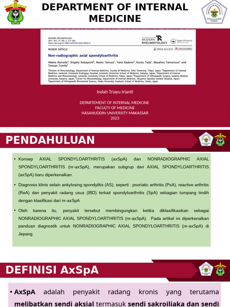 Panduan Diagnostik nr-axSpA di Jepang | PDF