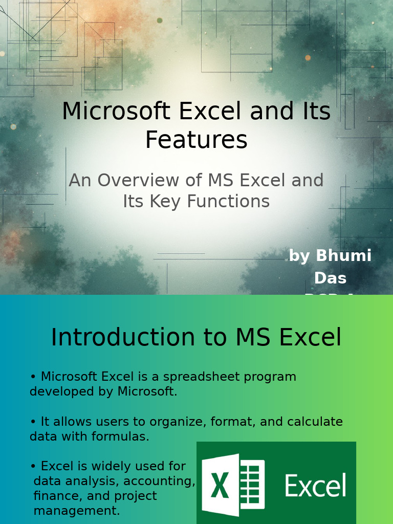 MS Excel and Its Features - PPTX 20251008 201934 0000 | PDF