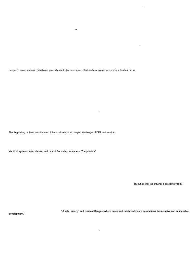 Benguet 2026-2028 Peace and Order Plan | PDF | Rehabilitation (Penology ...