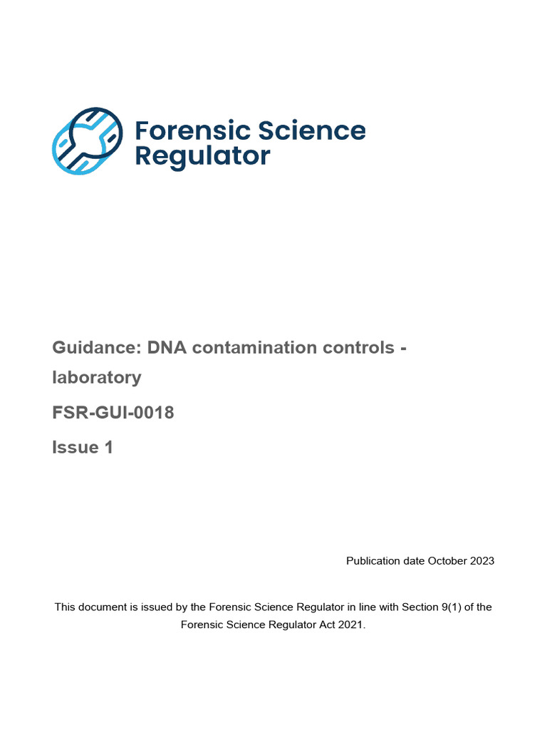 DNA Contamination Control Guidance | PDF | Polymerase Chain Reaction ...