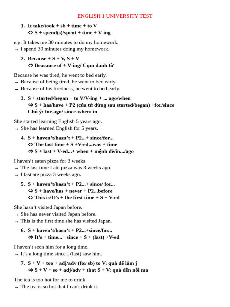 English 1 University Test | PDF