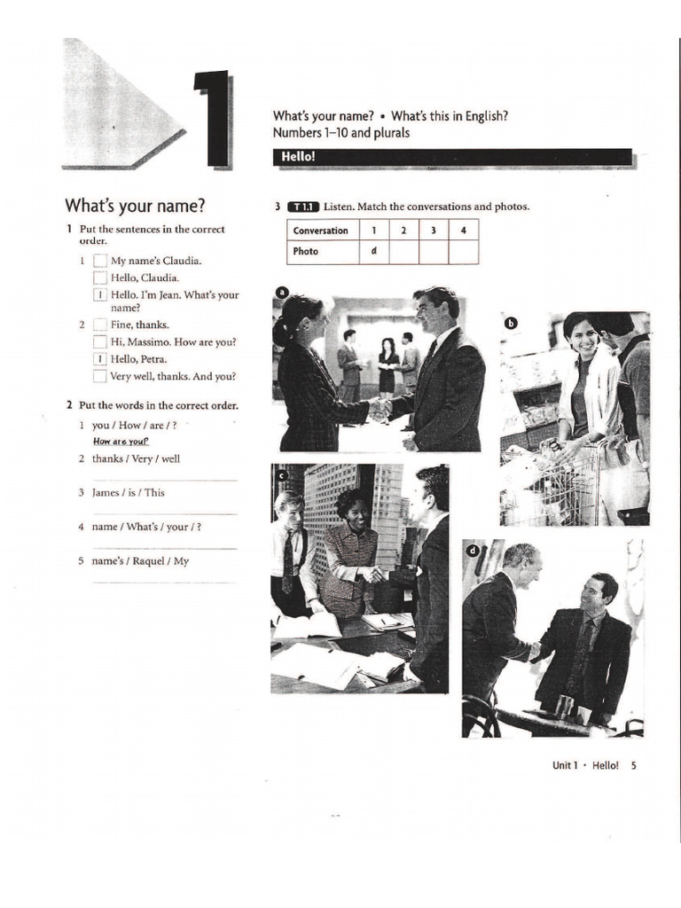 Workbook Unit 1 | PDF
