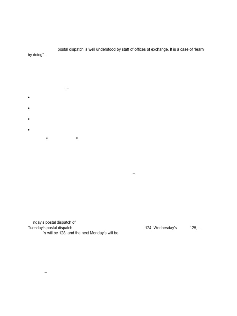 01 Handout What Is A Postal Dispatch | PDF | Mail | Freight Transport