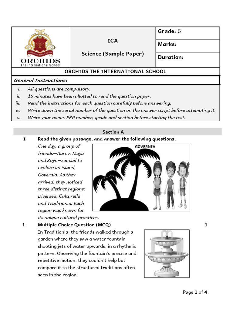 Grade 6 Science Sample Paper | PDF | Multiple Choice | Astronomy