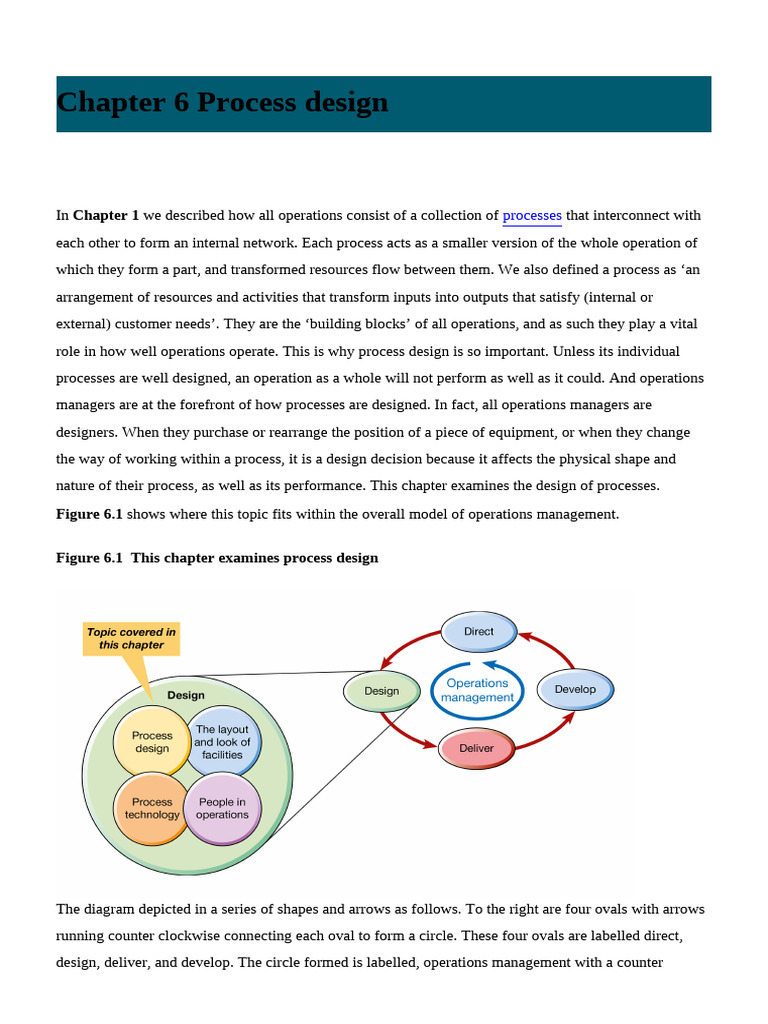 Operations Management - (Chapter 6 Process Design) | PDF
