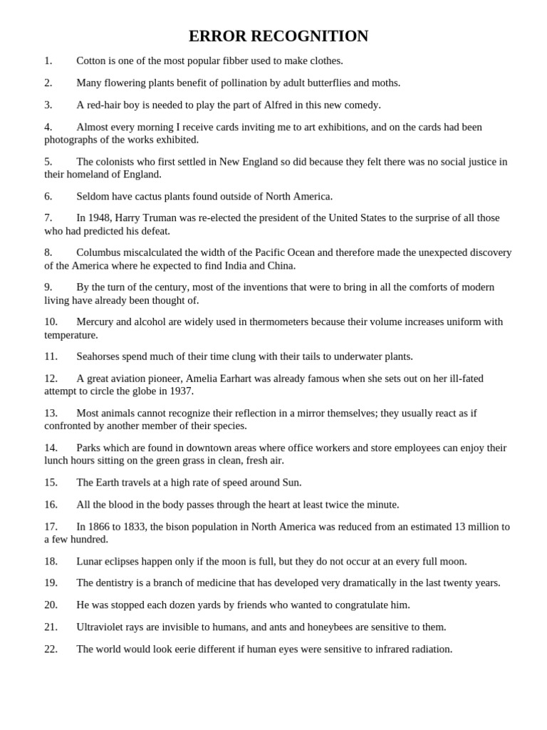 Error Recognition - Good Students | PDF