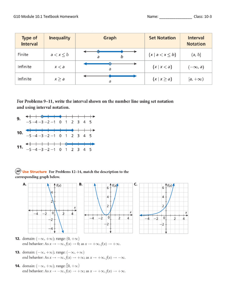 G10 Module 1.1 Textbook Homework | PDF