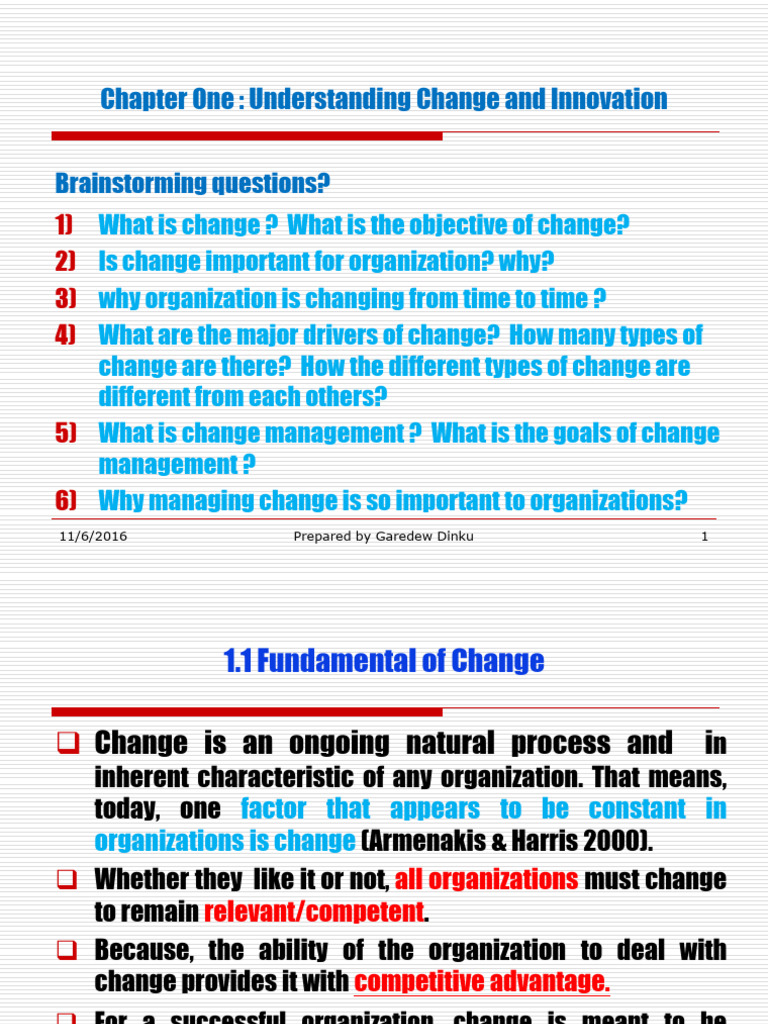1.1 Change Definition, Goals and Stages of Change | PDF | Goal ...