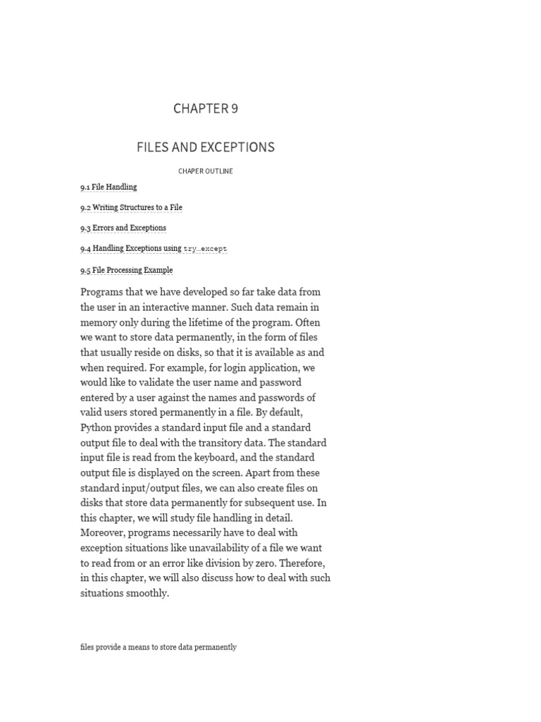 UNIT 2 BOOK 3 Files and Exceptions | PDF | Parameter (Computer Programming) | Computer File