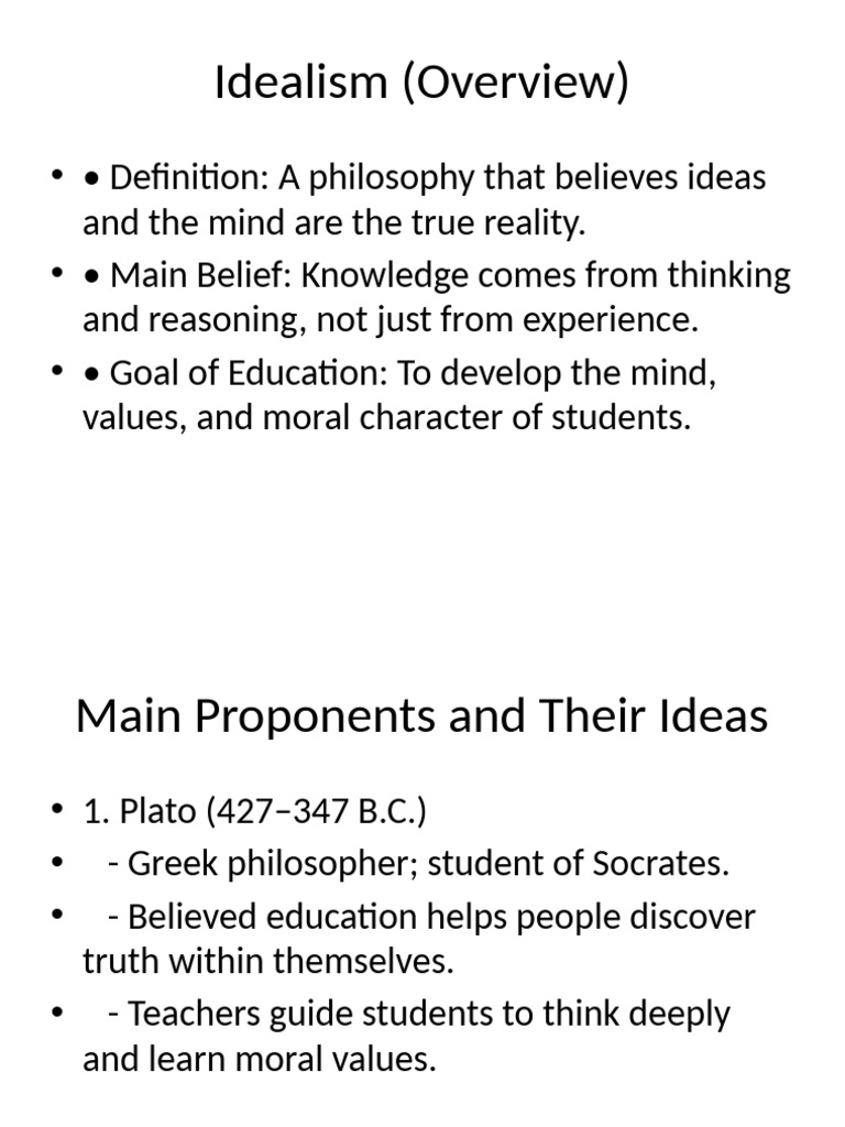 Idealism Presentation | PDF