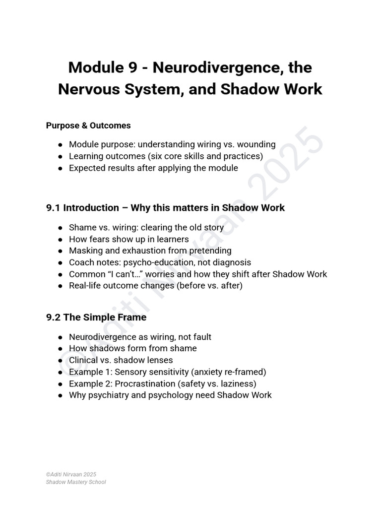 Neurodivergence, The Nervous System, and Shadow Work | PDF | Psychiatry ...