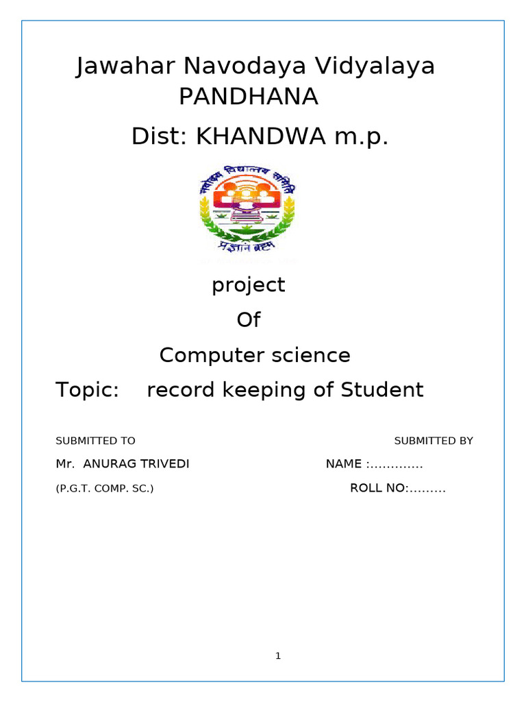 Record Keeping of Student | PDF | System | Software Development Process