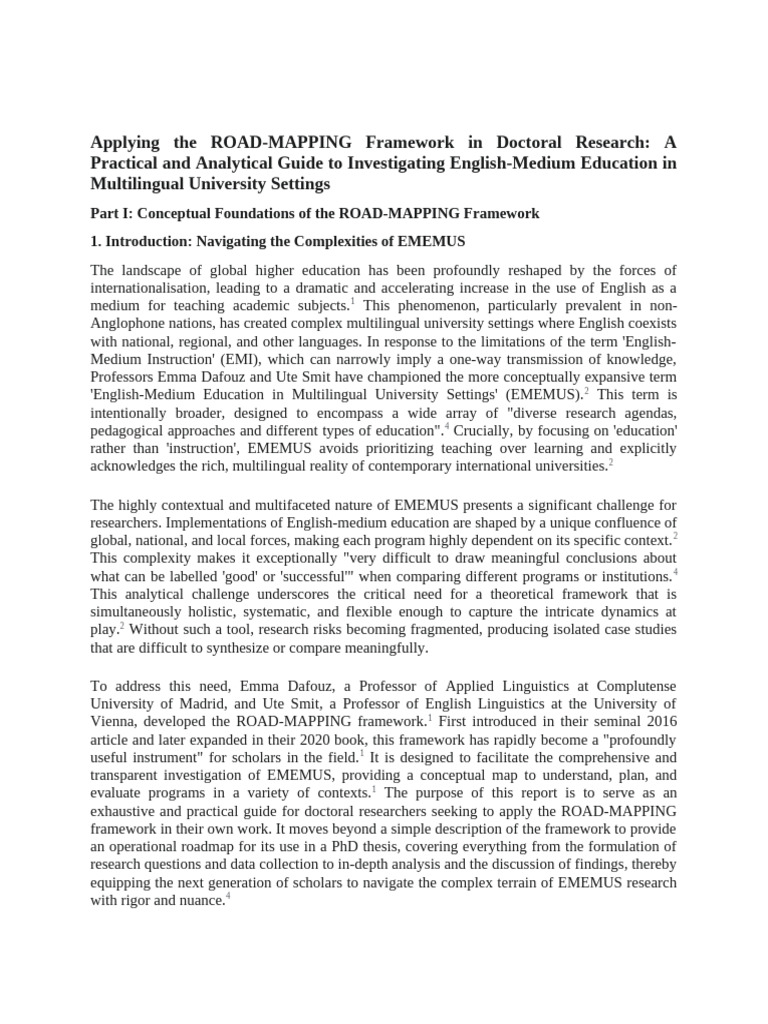 ROAD-MAPPING Framework for Doctoral Research | PDF | Linguistics ...