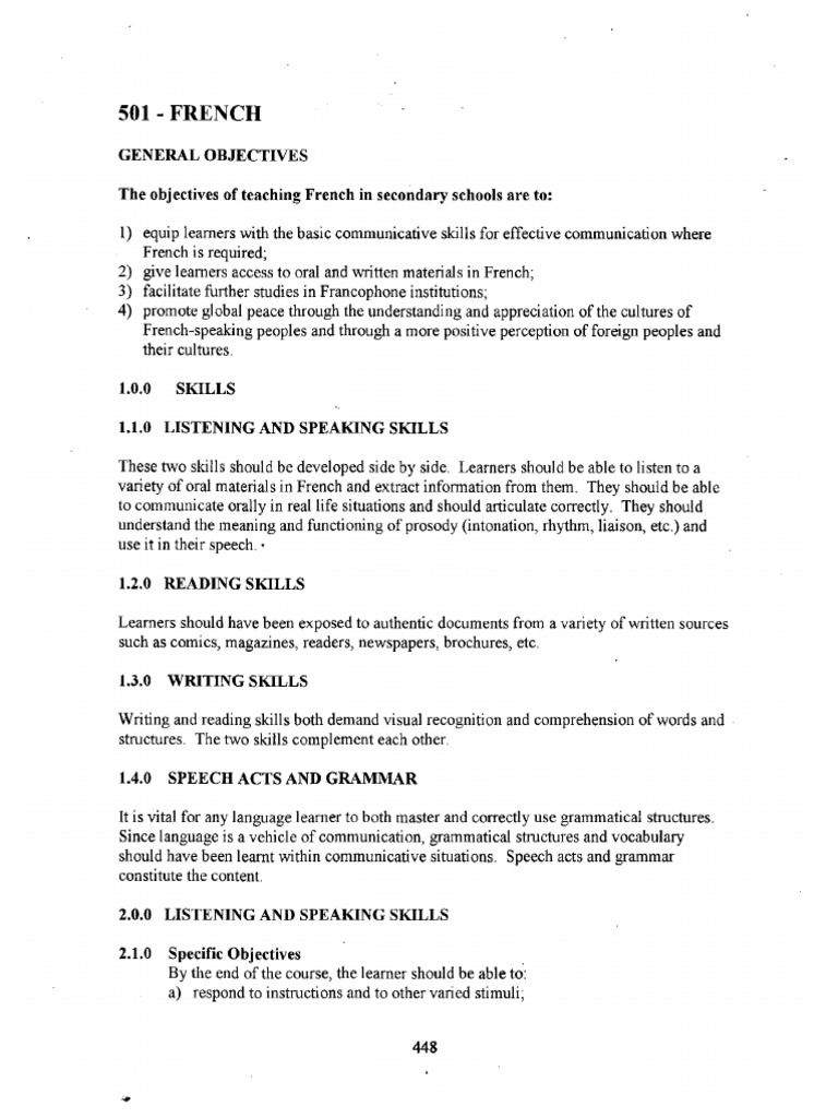 French Syllabus | PDF