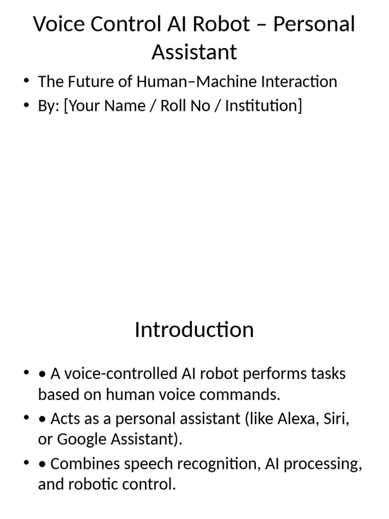 Voice-Controlled AI Personal Assistant | PDF | Artificial Intelligence ...