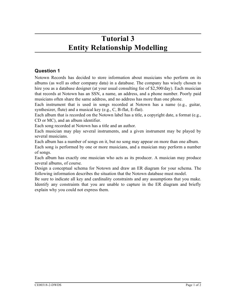 Tutorial3 ERModeling | PDF | Law | Self-Improvement