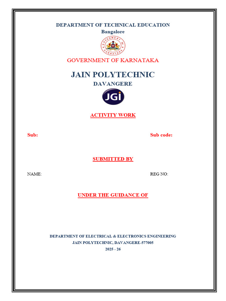Activity Front Page | PDF