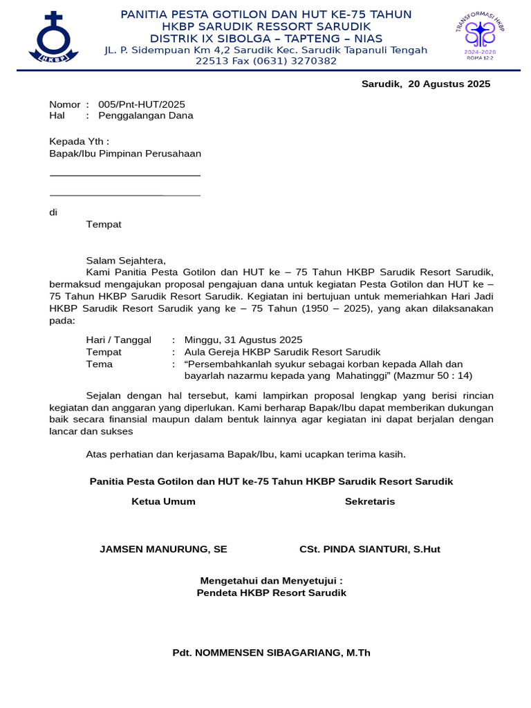 Surat Pengantar Proposal | PDF