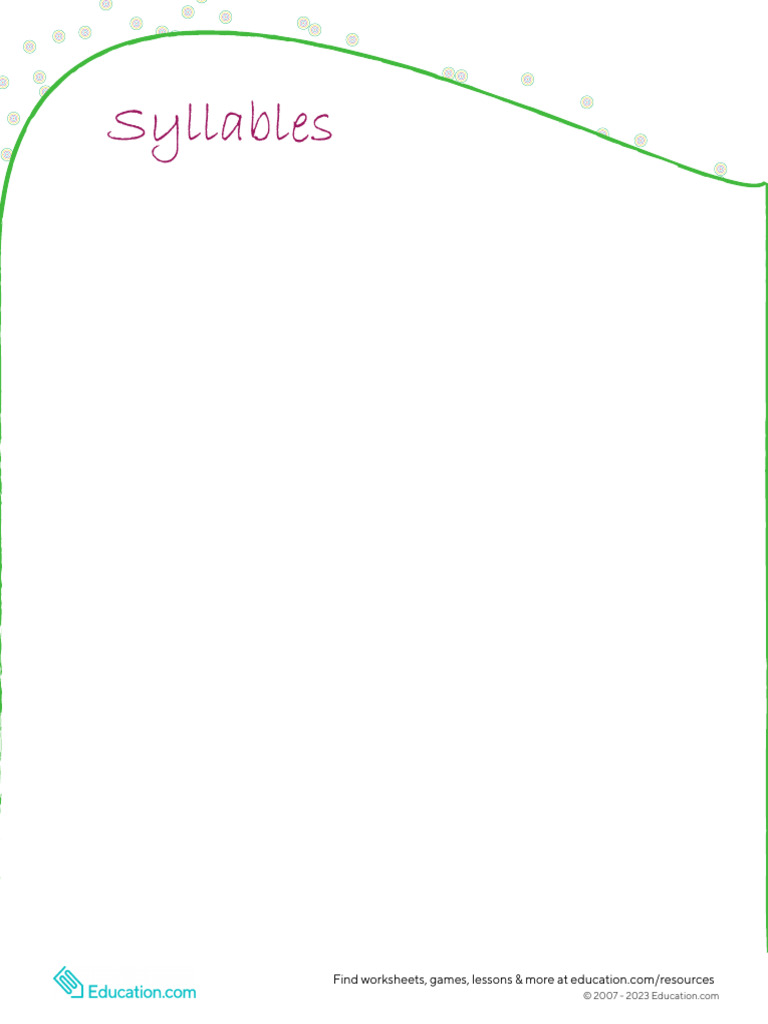 Syllables | PDF