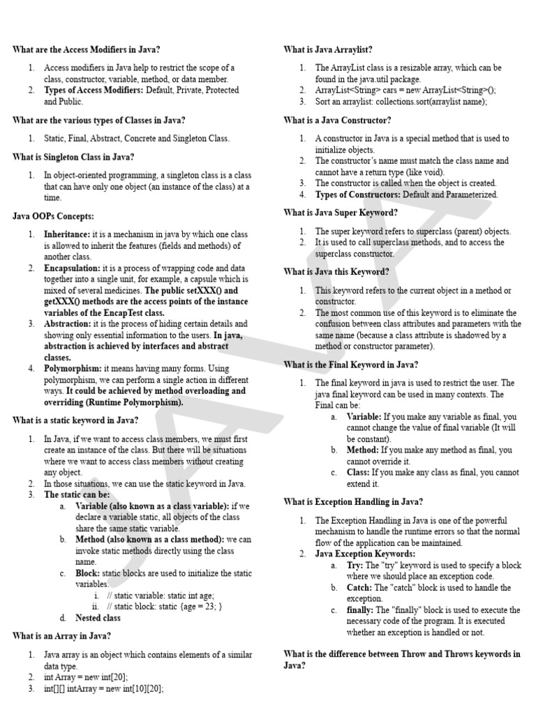 SDET Interview Questions With Answers | PDF | Class (Computer Programming) | Method (Computer ...