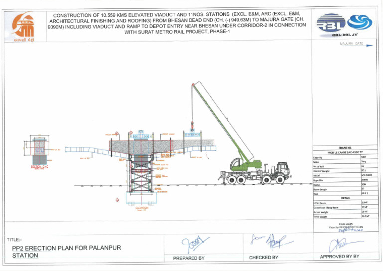 PP2 Pier Arm Erection Program For Palanpur Station | PDF