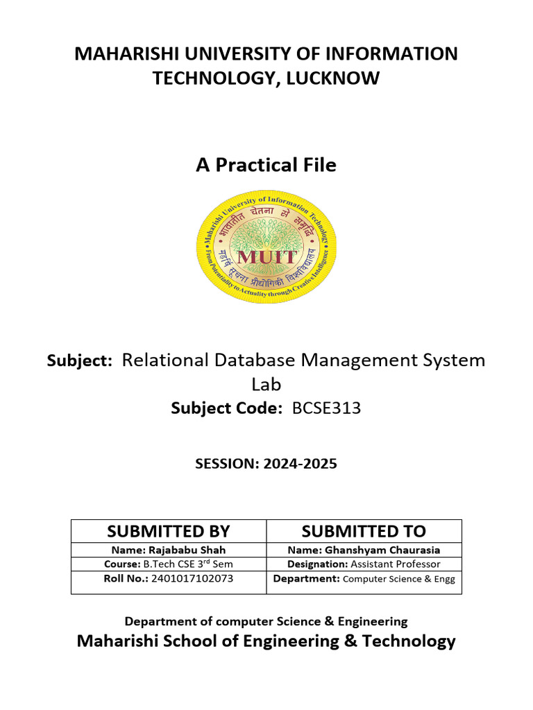 Dbms Printout Merged | PDF | Databases | Relational Database