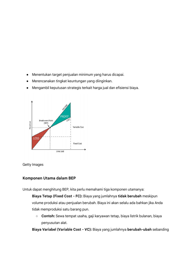Materi Dan Rumus Tentang BEP Dan RAB | PDF