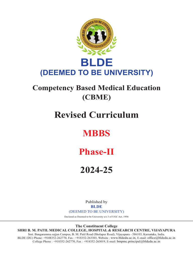 CBME Revised Curriculum 2024-25 MBBS | PDF | Health Care | Medicine