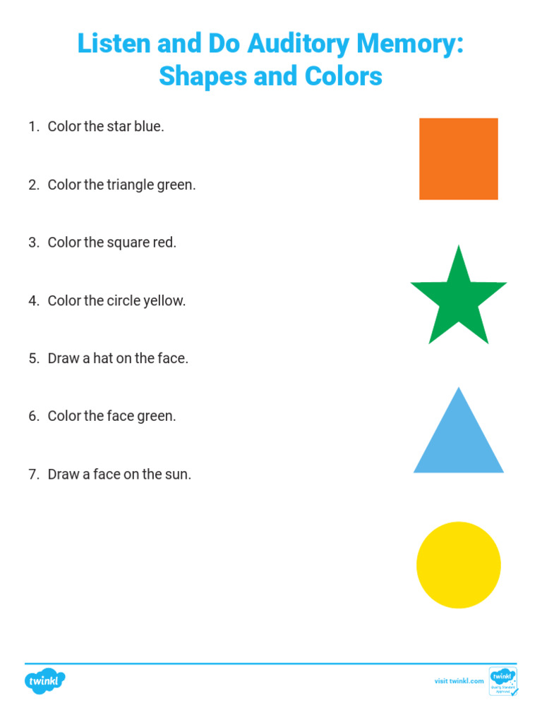 Listen and Do One Two Word Level | PDF