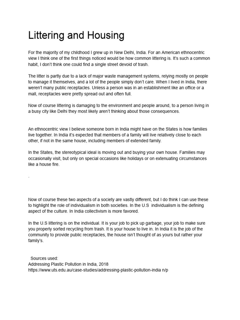 Littering and Housing | PDF