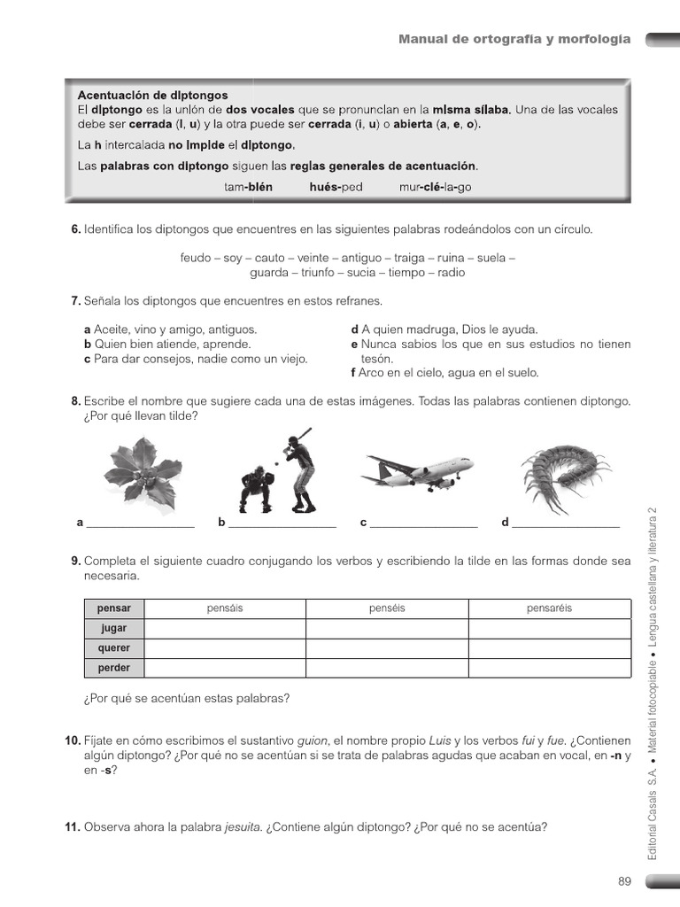 Diptongos y Hiatos en Español: Guía Práctica | PDF | Fonética | Lingüística