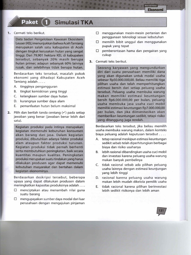 Simulasi TKA 1 | PDF