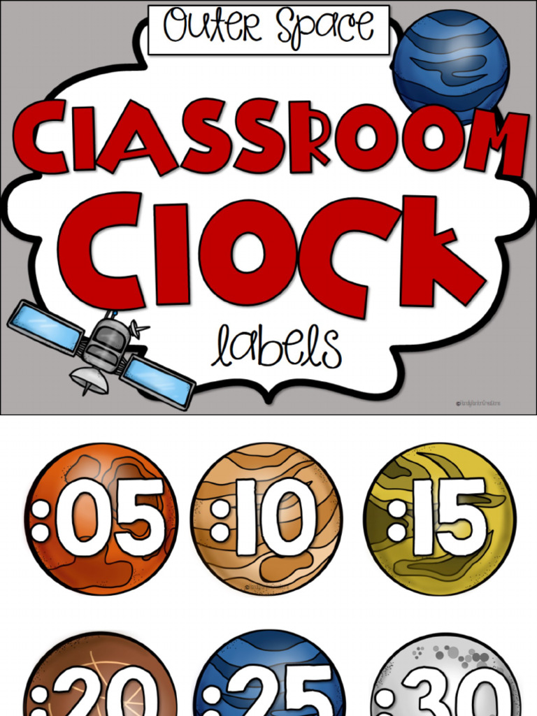 OuterSpaceClassroomThemeDecorPlanetClockFreebie 1 | PDF