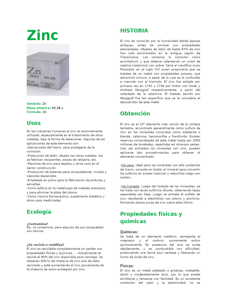 Zinc | PDF | Zinc | Rieles