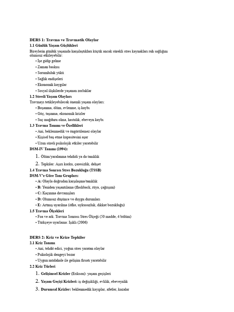 TSSB Özet | PDF