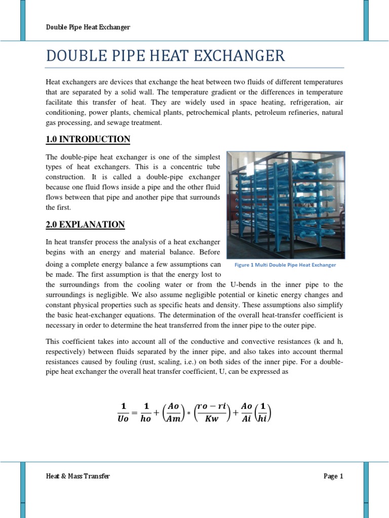 Overview of Double Pipe Heat Exchangers | PDF | Heat Exchanger | Heat ...