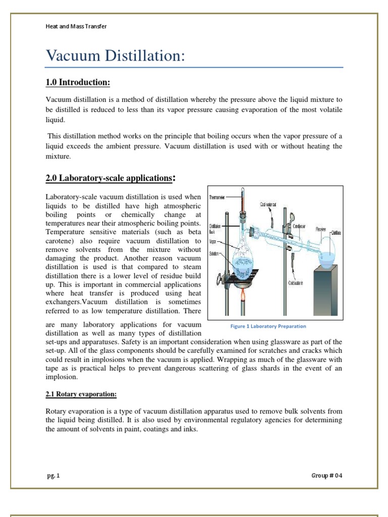 Vacuum Distillation | Distillation | Separation Processes