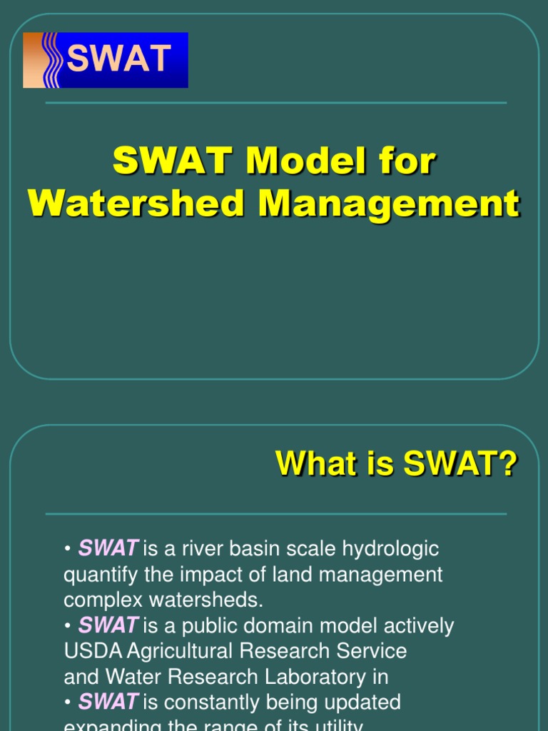 SWAT Model for Watershed Management | PDF | Hydrology | Drainage Basin