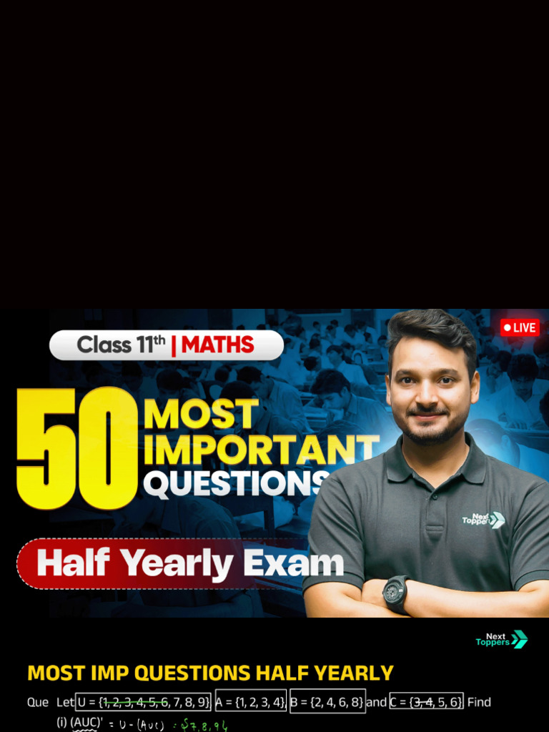 MATHS Class 11thmost Imp Questions Half Yearly | PDF