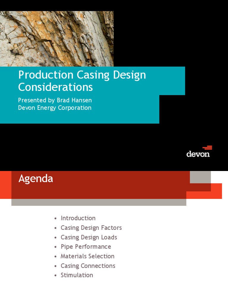 Production Casing Design Guide | PDF | Casing (Borehole) | Strength Of ...